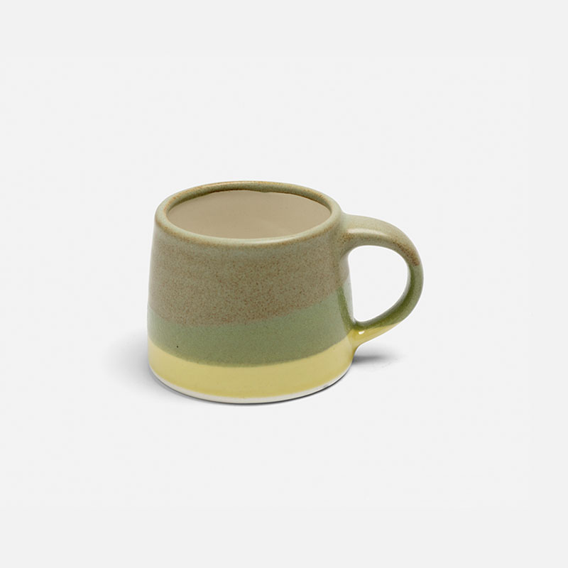Coffee mug - moss green & yellow | Nanban
